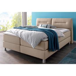 Maintal Boxspringbett inkl. Topper beige Bezug bei beige, anthrazit und hellgrau: pflegeleichter Strukturstoff (100% Polyester);Bezug bei wei&szlig; und schwarz: 
