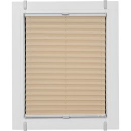 SUNLINES Plissee &raquo;One Size Style Crepe&laquo; blickdicht ohne Bohren verspannt Zubeh&ouml;rfarbe grau, zum Klemmen beige Obermaterial: 85% Polyester, 15% 
