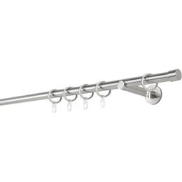 mydeco Gardinenstange &raquo;20mm Cap Wandtr&auml;ger 12 cm&laquo; 1 l&auml;ufig-l&auml;ufig Fixma&szlig; silber B/L: 210cm, 1 l&auml;ufig