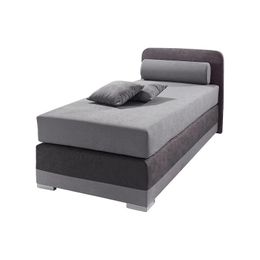 Maintal Boxspringbett &raquo;Lago&laquo; in 3 verschiedenen Matratzenarten, H2 oder H3 grau Bezug Kopteil und seitliche Unterbox wahlweise Microvelours aus 100% Polyester