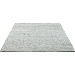 Sansibar Wollteppich &raquo;H&ouml;rnum&laquo; rechteckig 12 mm H&ouml;he Handweb Teppich, meliert, reine gewalkte Wolle, handgewebt grau Schurwolle B : 90cm 1 Stk., 12mm, L: 160cm