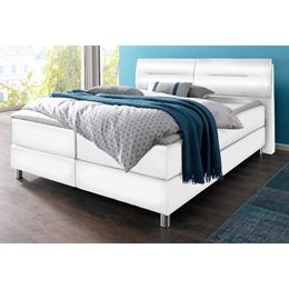 Maintal Boxspringbett inkl. Topper wei&szlig; Bezug bei beige, anthrazit und hellgrau: pflegeleichter Strukturstoff (100% Polyester);Bezug bei wei&szlig; und schwarz: 