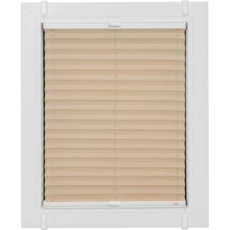 SUNLINES Plissee &raquo;One Size Style Crepe&laquo; blickdicht ohne Bohren verspannt Zubeh&ouml;rfarbe wei&szlig;, zum Klemmen beige Obermaterial: 85% Polyester, 15% 