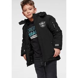 Chiemsee Damen Schneejacke mit Kapuze mit abnehmbarer Kapuze und reflektierenden Details schwarz 140/146