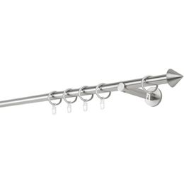 mydeco Gardinenstange &raquo;20mm Cone Wandtr&auml;ger 12 cm&laquo; 1 l&auml;ufig-l&auml;ufig Fixma&szlig; silber B/L: 190cm, 1 l&auml;ufig