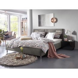 Westfalia Schlafkomfort Polsterbett &raquo;Elba&laquo; wahlweise mit LED-Beleuchtung grau Bezug Bett: Microfaser (100% Polyester) oder Strukturstoff (77% Polyester, 23% Viskose);Bonnell-