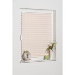 K-home Plissee &raquo;LUCERA&laquo; Lichtschutz ohne Bohren verspannt BAMBUS-Plissee wei&szlig; Obermaterial: 100% Bambus 130cm, zweiseitig verschiebbar, 70cm
