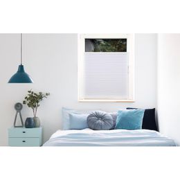 mydeco Plissee &raquo;Free&laquo; Lichtschutz ohne Bohren verspannt wei&szlig; Obermaterial: 100% Polyester 210cm, zweiseitig verschiebbar, 80cm