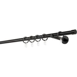mydeco Gardinenstange &raquo;20mm Cap Wandtr&auml;ger 12 cm&laquo; 1 l&auml;ufig-l&auml;ufig Fixma&szlig; schwarz B/L: 150cm, 1 l&auml;ufig