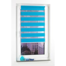 Liedeco Doppelrollo &raquo;Klemmfix DUO-Rollo YOUNG COLOURS&laquo; Lichtschutz ohne Bohren blau Polyester 160cm, 120cm