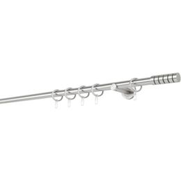 mydeco Gardinenstange &raquo;20mm Rillcube Wandtr&auml;ger 6,5 cm&laquo; 1 l&auml;ufig-l&auml;ufig Fixma&szlig; silber B/L: 260cm, 1 l&auml;ufig