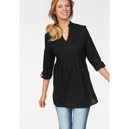 Aniston Casual Damen Aniston CASUAL Longbluse mit dekorativer Biesenverarbeitung schwarz 50