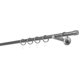 mydeco Gardinenstange &raquo;20mm Cap Wandtr&auml;ger 12 cm&laquo; 1 l&auml;ufig-l&auml;ufig Fixma&szlig; grau B/L: 200cm, 1 l&auml;ufig