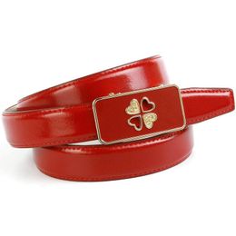 Anthoni Crown Damen Lederg&uuml;rtel Dameng&uuml;rtel mit filigraner Glas-Schlie&szlig;e rot 95