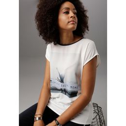 Aniston Selected Damen Aniston SELECTED Blusenshirt im Materialmix wei&szlig; 44