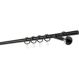 mydeco Gardinenstange &raquo;20mm Match Wandtr&auml;ger 12 cm&laquo; 1 l&auml;ufig-l&auml;ufig Fixma&szlig; schwarz B/L: 270cm, 1 l&auml;ufig