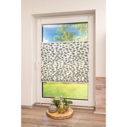 K-home Plissee &raquo;Klemmfix Pisa&laquo; Lichtschutz ohne Bohren verspannt Crushed-Optik grau Obermaterial: 100% Polyester 130cm, zweiseitig verschiebbar, 30cm