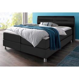 Maintal Boxspringbett inkl. Topper schwarz Bezug bei beige, anthrazit und hellgrau: pflegeleichter Strukturstoff (100% Polyester);Bezug bei wei&szlig; und schwarz: 