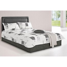 Westfalia Schlafkomfort Polsterbett inkl. Bettkasten bei Ausf&uuml;hrung mit Matratze grau Bezug Bett: Mikrofaser (100% Polyester);Bonnell-Federkernmatratze: Mischgewebe (51% 