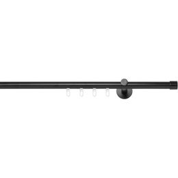 mydeco Gardinenstange &raquo;Kappe function &Oslash; 20mm&laquo; 1 l&auml;ufig-l&auml;ufig Fixma&szlig; schwarz B/L: 280cm, 1 l&auml;ufig
