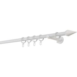 mydeco Gardinenstange &raquo;20mm Point Wandtr&auml;ger 12 cm&laquo; 1 l&auml;ufig-l&auml;ufig Fixma&szlig; wei&szlig; B/L: 220cm, 1 l&auml;ufig