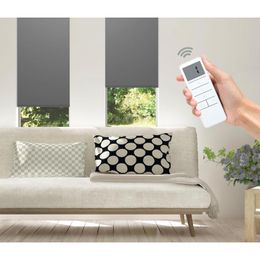 GOOD LIFE Elektrisches Rollo &raquo;Vau - SMART HOME&laquo; Lichtschutz ohne Bohren mit Fernbedienung grau Kunststoff, Metall, Polyester 150cm, einseitig verschiebbar, 60cm