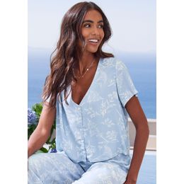 Lascana Damen Pyjamaoberteil, graublau, Gr&ouml;&szlig;e 36