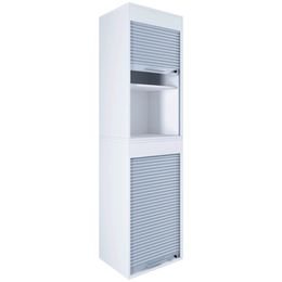 Mid.you Aktenschrank, Wei&szlig;, Holzwerkstoff, 2 F&auml;cher, 50x186x40 cm, abschlie&szlig;bar, Arbeitszimmer, Aktenschr&auml;nke