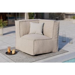 Ambia Garden Loungesofa, Beige, Textil, 1-Sitzer, 95x80x95 cm, wetterbest&auml;ndig, regenabweisend, lichtecht, Loungem&ouml;bel, Outdoorsofas