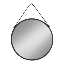 Wandspiegel, Schwarz, Metall, rund, 60x60x2 cm, Reach, Spiegel, Wandspiegel
