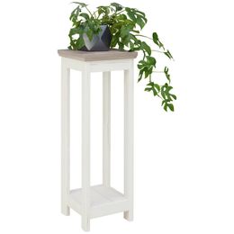 Hom&acute;in Hom`in Blumenst&auml;nder, Grau, Wei&szlig;, Holzwerkstoff, 30x85x30 cm, Wohnzimmer, Wohnzimmertische, Blumenst&auml;nder