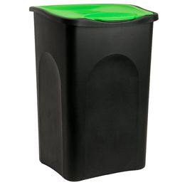 Stefanplast M&uuml;lleimer Schwarz/Gr&uuml;n Kunststoff 50L