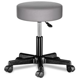 Casaria Rollhocker Kunstleder Grau 360&deg; drehbar