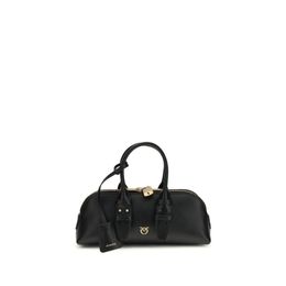 Pinko schwarze Kalbsleder Bos Taurus Handtasche