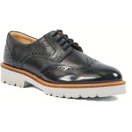 Pod Kortney Leder Damen Navy Lack Brogues Schuhe