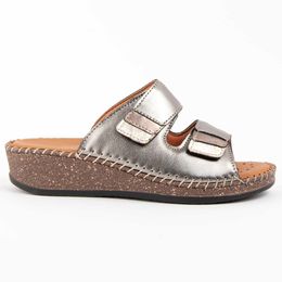 Purapiel Sandale Mit Keilabsatz Leida2 Silber