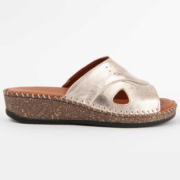 Purapiel Sandale Mit Keilabsatz Leida3 Gold