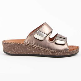 Purapiel Sandale Mit Keilabsatz Leida2 Bronze