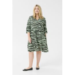 Kaffe Kleid A-shape black green