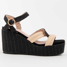Montevita Sandale Mit Keilabsatz Salia11 Schwarz