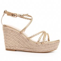 Montevita Wedge Sparto Sandale Wesparto6 in Gold