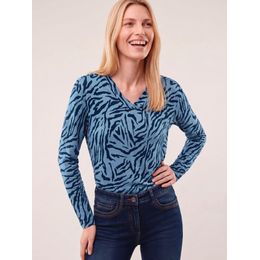 Walbusch Shirt aus Viskose mit Animalprint