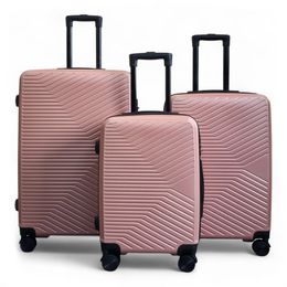 Hartschalenkoffer in Ros&eacute;gold, robust, 8 Rollen, Handgep&auml;ck, Koffer