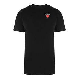 Moschino T-shirt Mit Kleinem Herzlogo, Schwarz