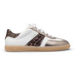 Tamaris Damen-Sneaker aus wei&szlig;em Leopardenleder