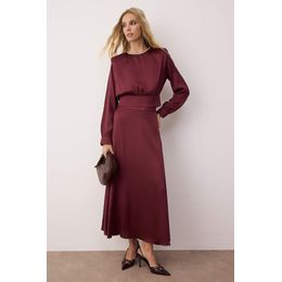Lila Damen-Maxikleid, flach, lang, l&auml;ssig/l&auml;ssig-skaterf&ouml;rmig, Hijab-Abendkleid