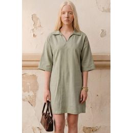 Polo-Kragen Mini-Kleid mit Dreiviertel&auml;rmeln