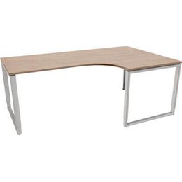 Sch&auml;fer Shop Sch&auml;fer Shop Genius Winkelschreibtisch MODENA FLEX, 90&deg;, B&uuml;gelfu&szlig;, Ansatz rechts, B 2000 mm, Eiche-Dekor