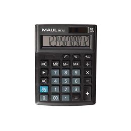 Maul Tischrechner MC 12 Solar Batterie 1-zeilig, 12 Ziffern schwarz