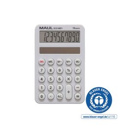 Maul Taschenrechner ECO MD 1 Solar 1-zeilig, 10 Ziffern wei&szlig;